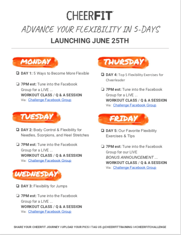 Flexibility Workout Schedule - CHEERFIT