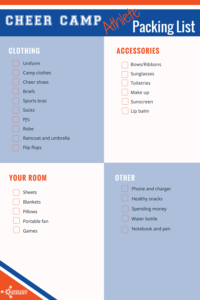 Cheer Camp Packing List - CHEERFIT